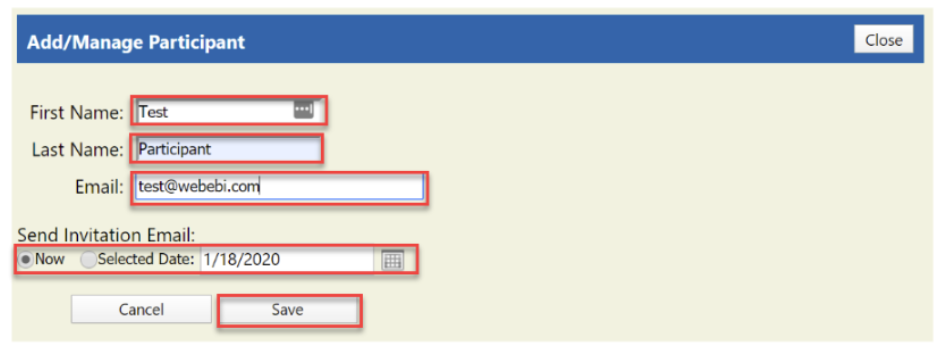 How to Add a Participant