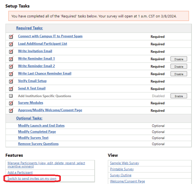 How to use a Generate Survey Link